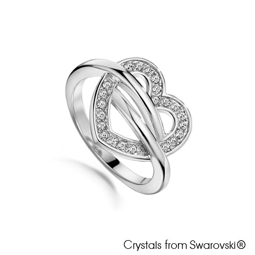 Infinity Heart Ring | Swarovski Crystals | Copper, Palladium, Gold or ...